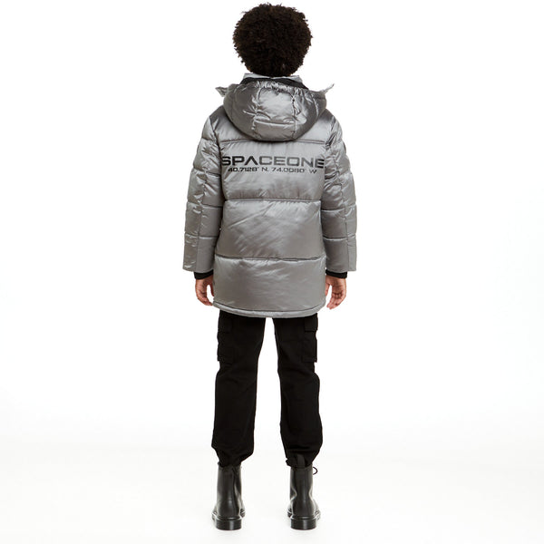 SPACEONE x Andy & Evan® | Galactic Puffer Jacket | Moon Grey – Spaceone ...